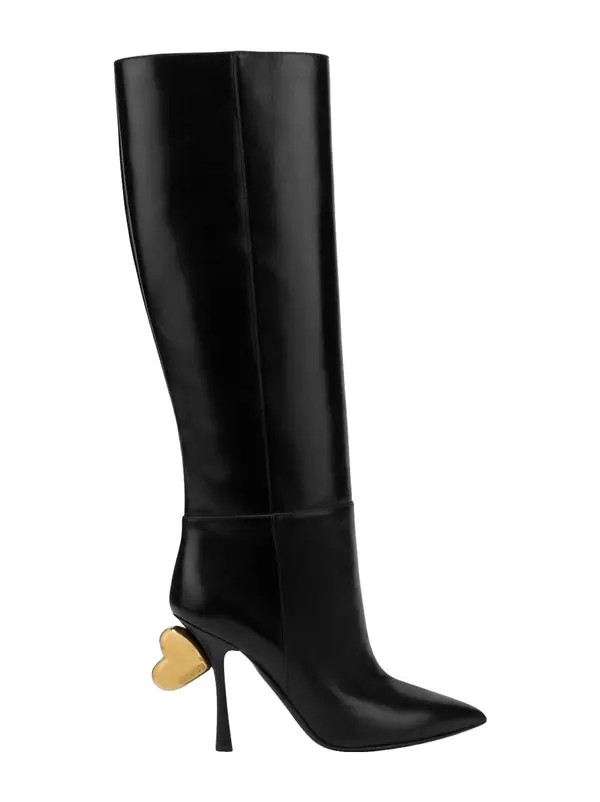 Moschino Sculpted Heel Knee Boots - Black