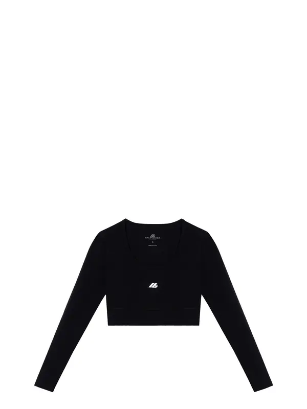 Balenciaga Activewear Top In Matte Nylon Blend - Black