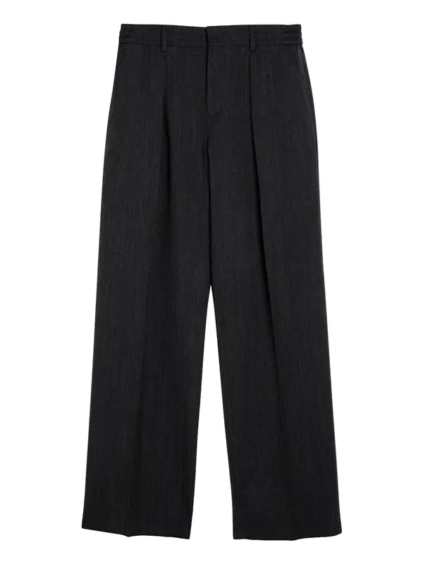 Burberry Wool Trousers With Darts - Grey