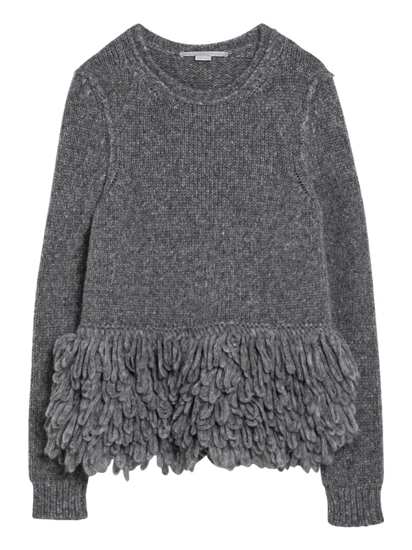 Stella McCartney Wool Sweater With Feather Insert - Grey