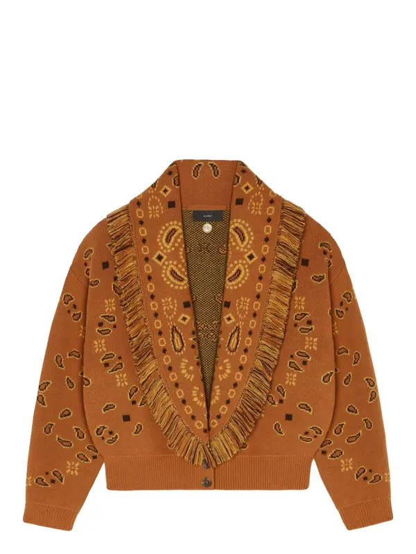 Alanui Bandana-pattern Cashmere Cardigan - Brown