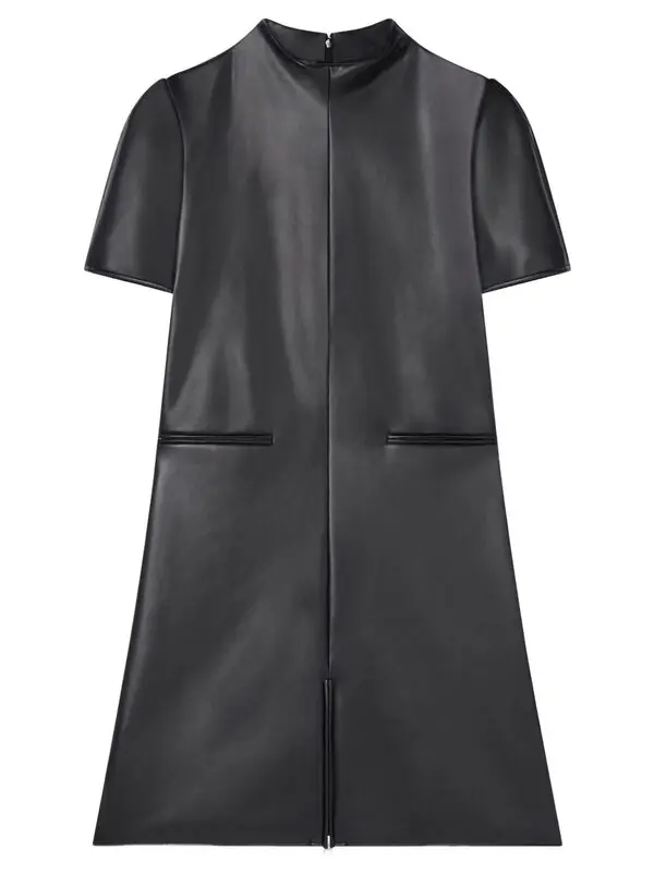 COURREGES A-line Faux-leather Mini Dress - Black