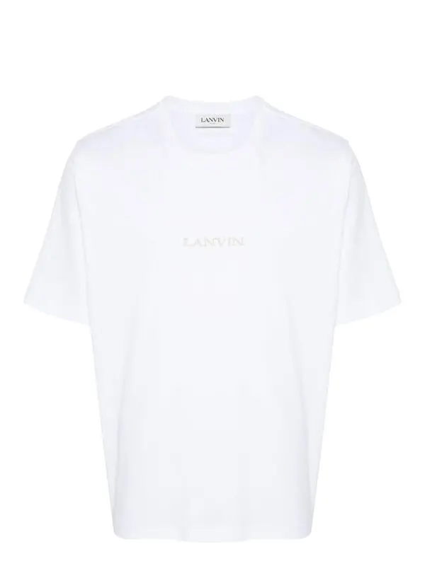 LANVIN Logo-embroidered Cotton T-shirt - White