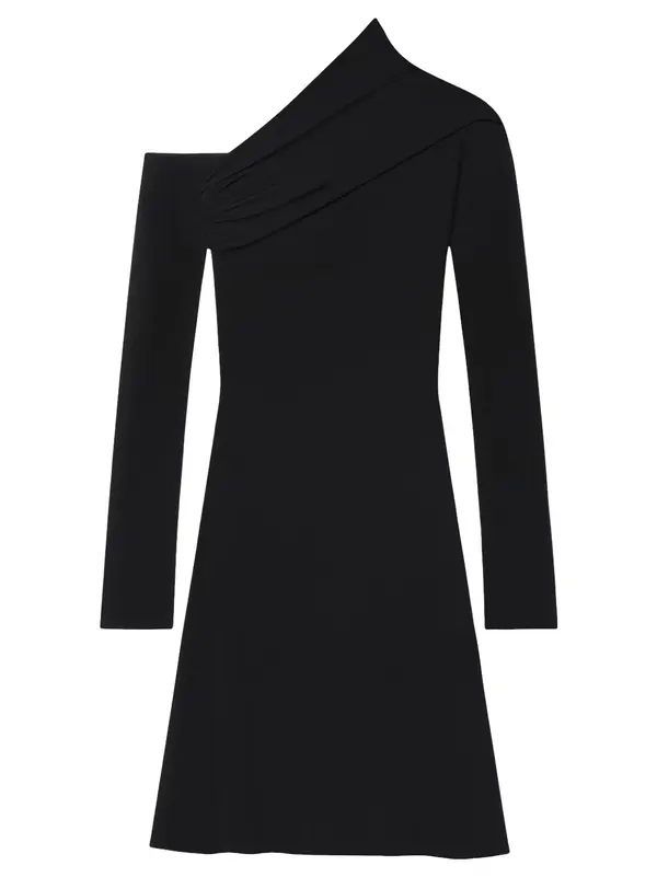 COURREGES Asymmetric Twist Mini Dress - Black