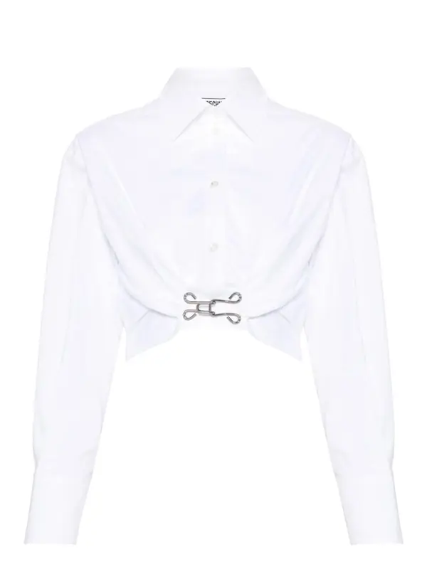 Moschino Poplin Cropped Shirt - White