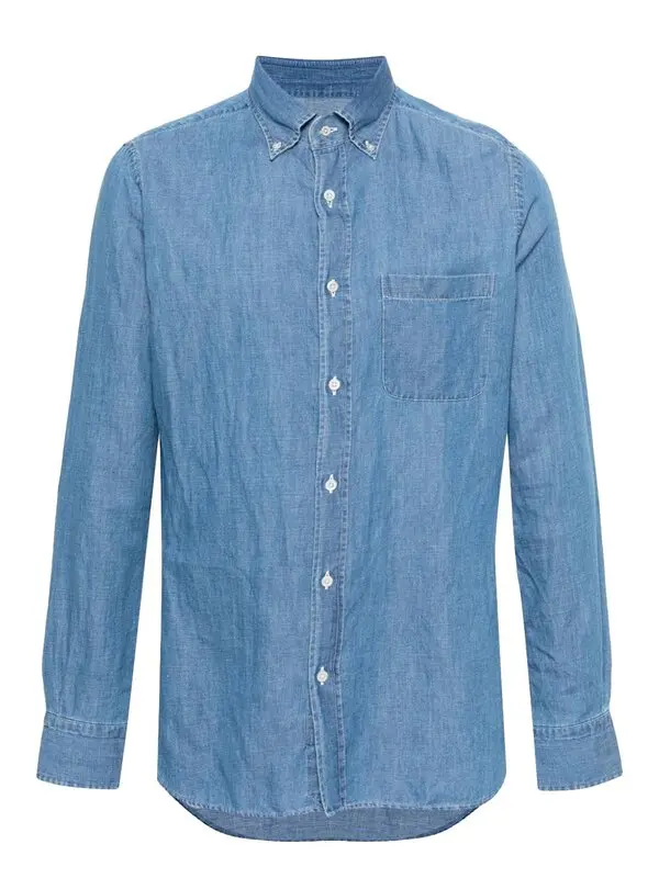 MOORER Rolf Chambray Shirt - Blue