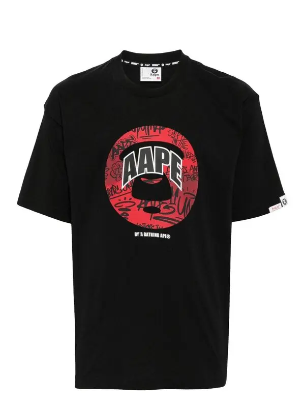 AAPE BY *A BATHING APE Logo-print Cotton T-shirt - Black