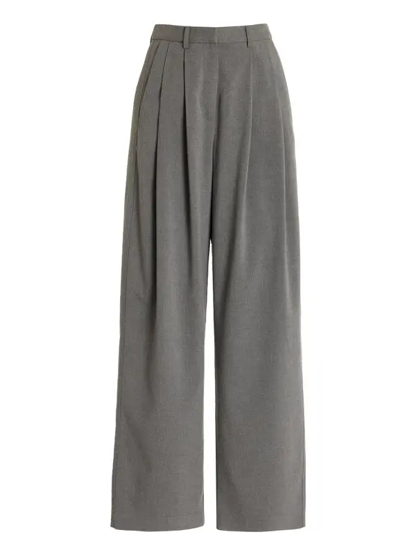 Proenza Schouler White Label - Eleanor Pleated Flannel Wide-leg Pants
