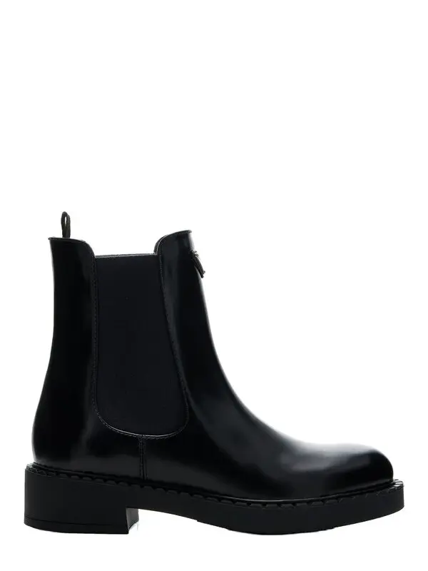 Prada Leather Chelsea Boots - Black