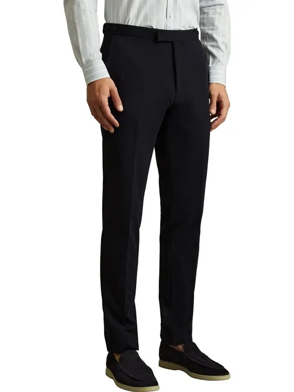 REISS Trial Jersey Suit Trousers - Navy