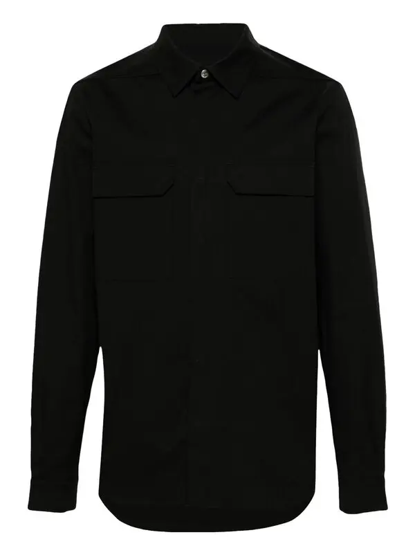 Rick Owens Flap-pockets Coated Shirt - Black