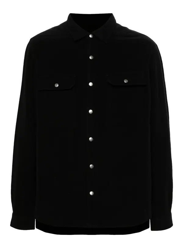Rick Owens Felted Shirt Jacket - Black