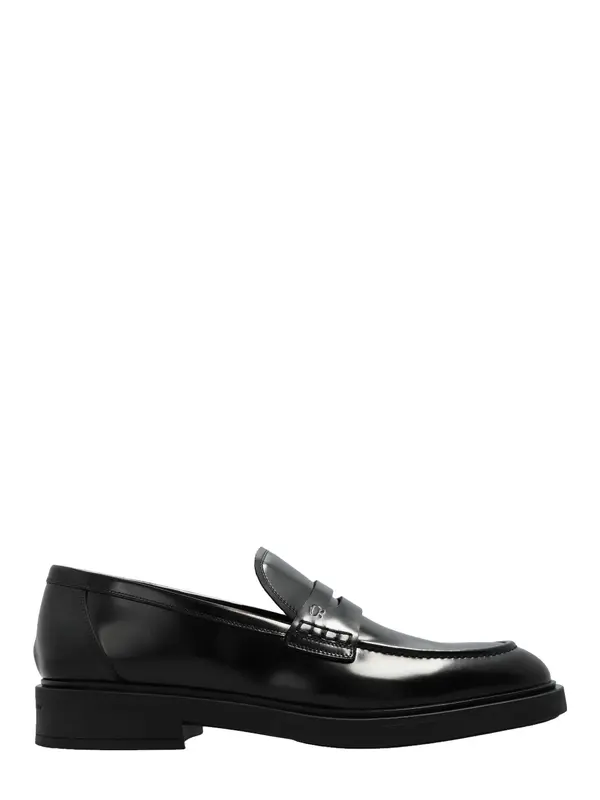 GIANVITO ROSSI Harris Polished-leather Penny Loafers - Black