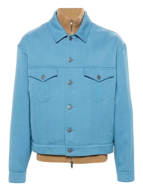 Moschino High-neck Layered Jacket - Blue