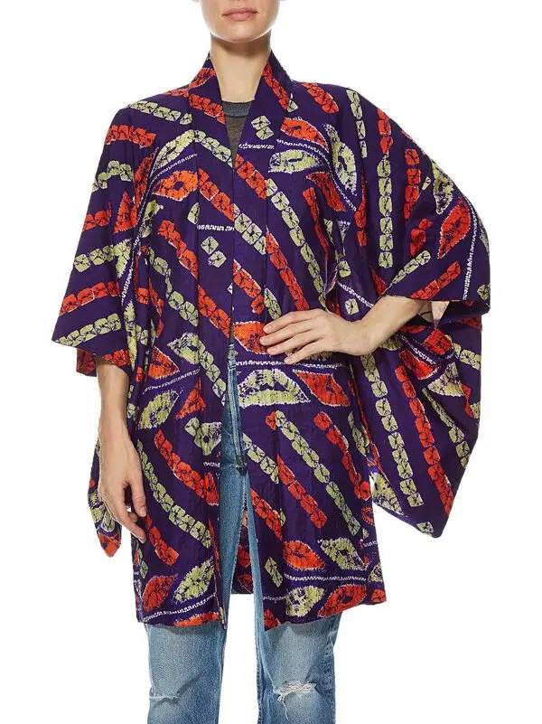 Vintage Wgaca Silk Kimono Haori - Multi