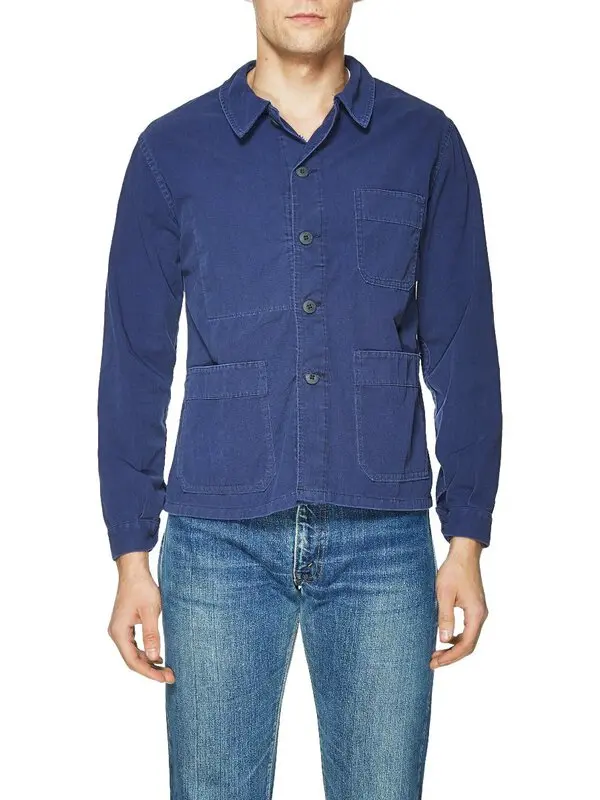 Vintage Wgaca Indigo Canvas Chore Jacket - Blue