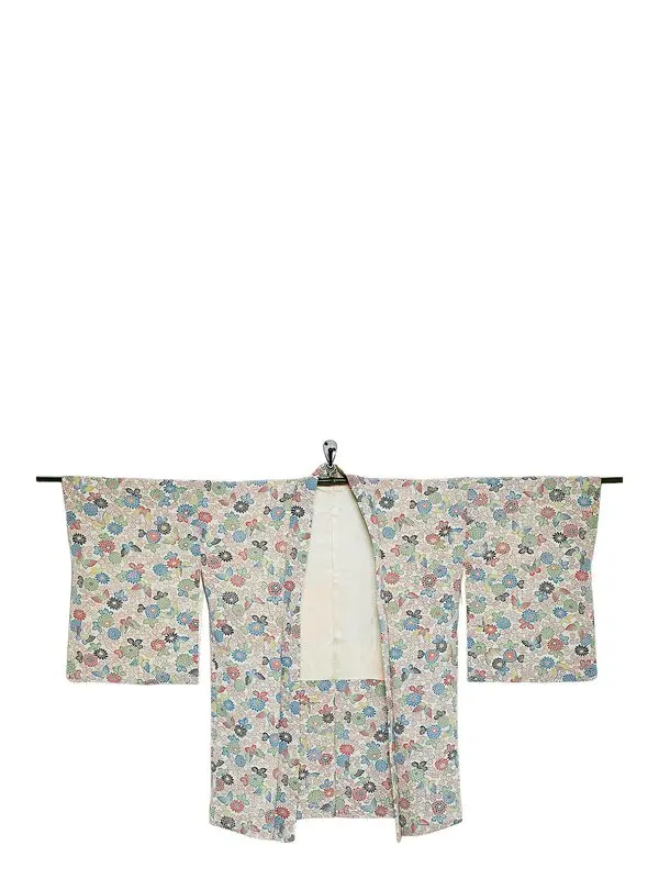 Vintage Pastel Silk Butterfly Kimono Haori - Multi