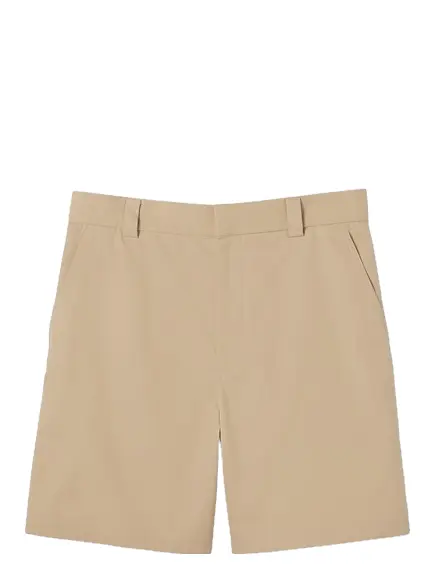 Gucci Double Cotton Twill Shorts With Web - Neutral
