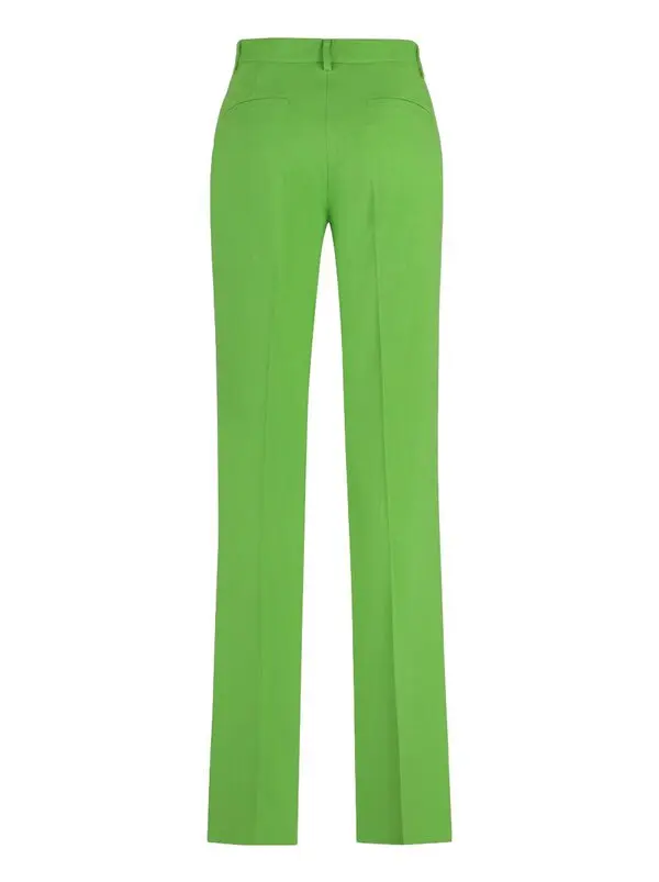MSGM Flared Viscose Trousers - Green