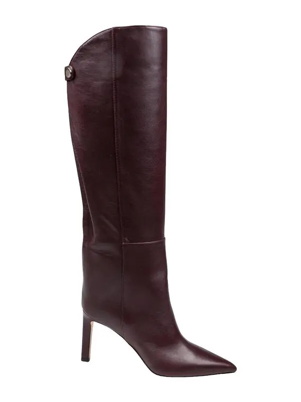 JIMMY CHOO Calf Leather Boots - Deep Merlot