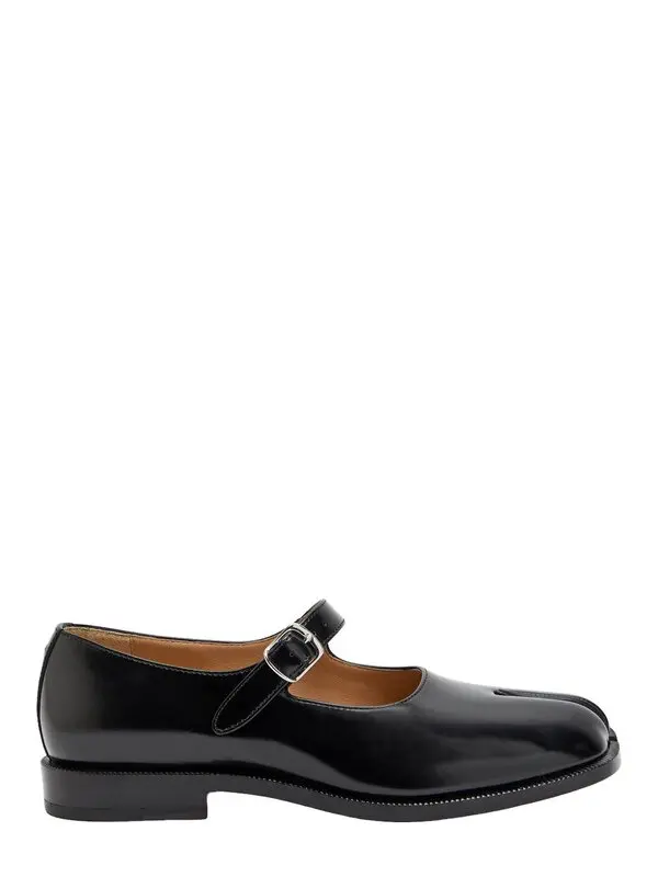 MAISON MARGIELA Tabi Leather Mary Jane Flats - Black