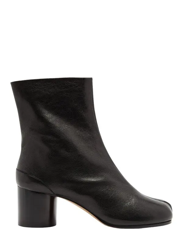 MAISON MARGIELA Tabi 60 Leather Ankle Boots - Black