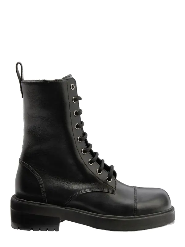 GIUSEPPE ZANOTTI Toluse Leather Combat Boots - Black