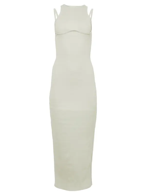 Fleur Du Mal Strappy Ribbed Maxi Dress - Neutrals