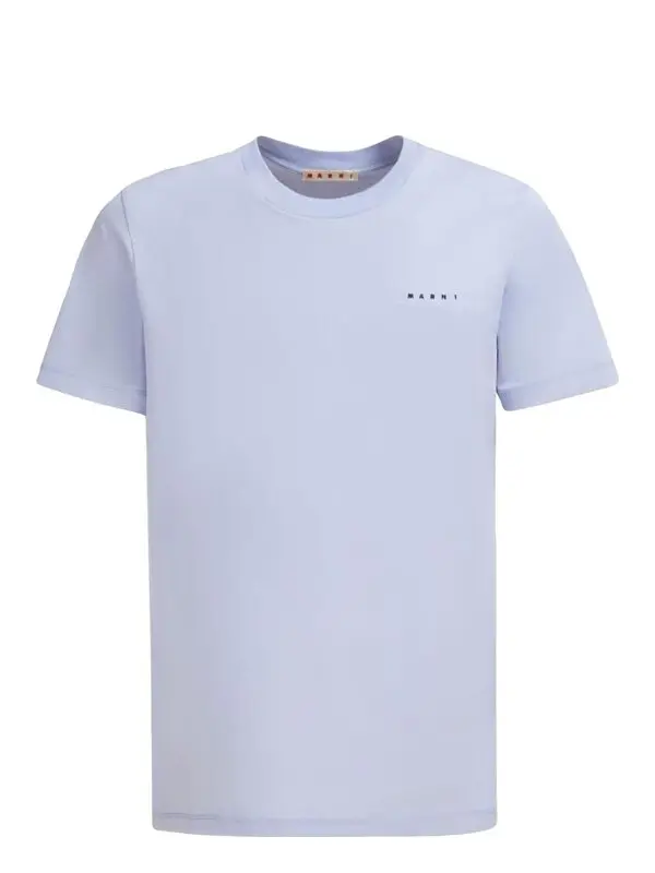 Marni Logo-embroidered Cotton T-shirt - Blue