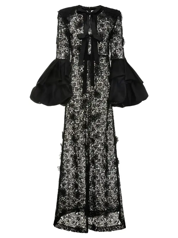 Huishan Zhang Jayma Guipure Lace Gown - Black