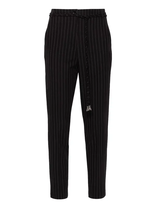 Patrizia Pepe Pinstriped Slim Trousers - Black