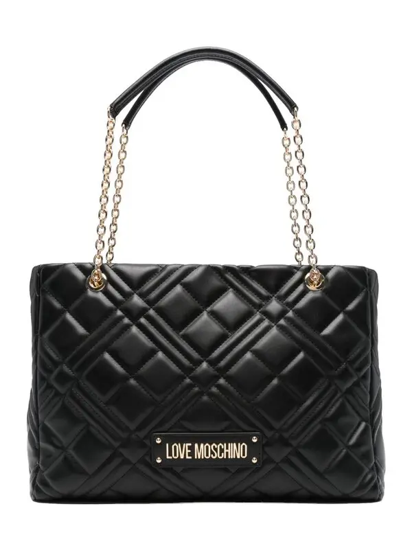 Moschino Quilted Shoulder Bag - Black