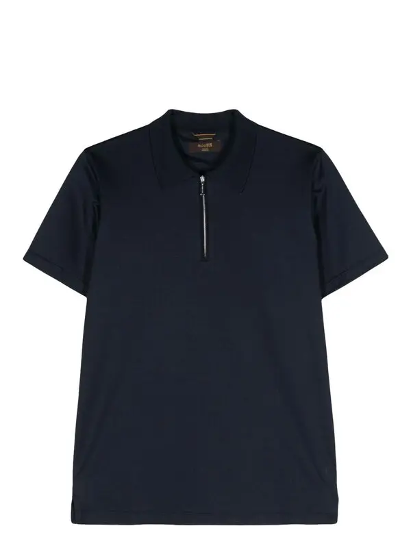 MOORER Jericho Cotton Polo Shirt - Blue