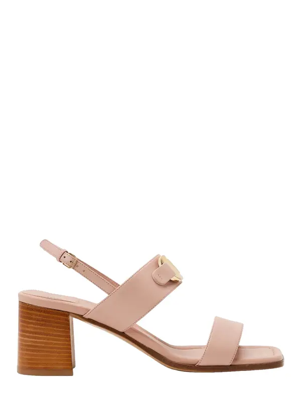 FERRAGAMO Gancini-buckle 55mm Leather Sandals - Pink