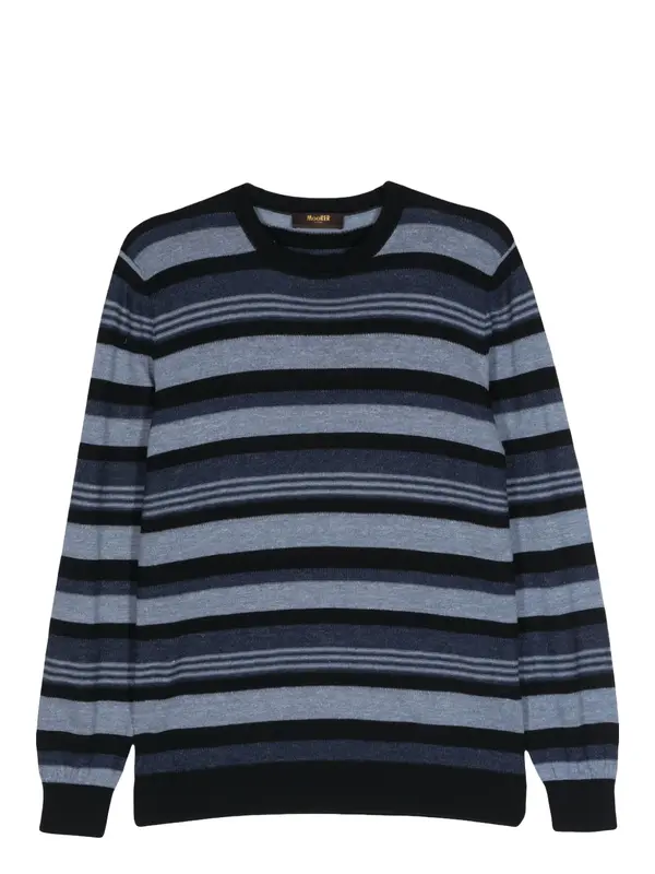 MOORER Elmer Striped Jumper - Blue