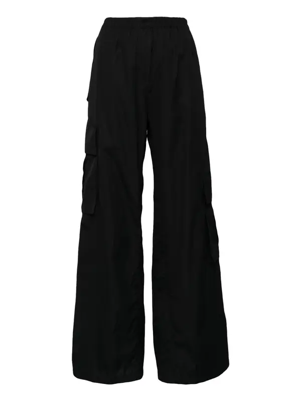 N°21 High-waisted Cotton Cargo Trousers - Blue