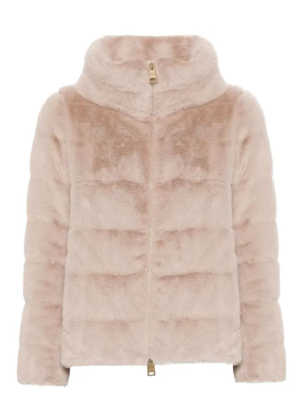 Herno Faux-fur Zipped Jacket - Neutrals