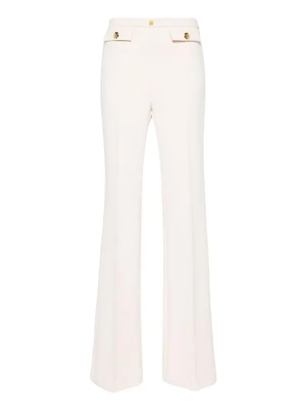 Elisabetta Franchi Logo-plaque Flared Trousers - Neutrals