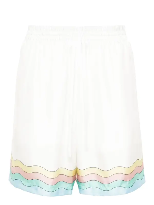Casablanca Maison De Reve Silk Shorts - White