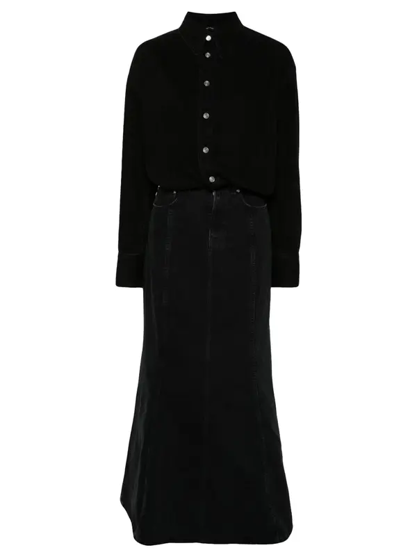 HAIKURE Jos Denim Maxi Dress - Black