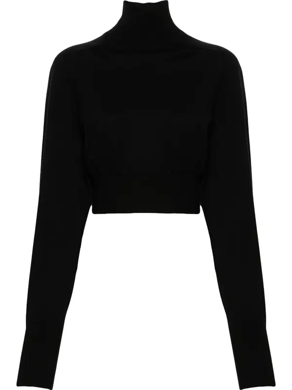 Sportmax Roll-neck Wool Jumper - Black