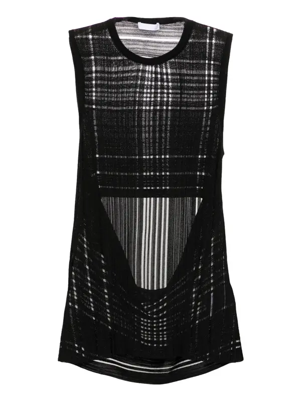 Helmut Lang Open-back Ribbed Tank Top - Black