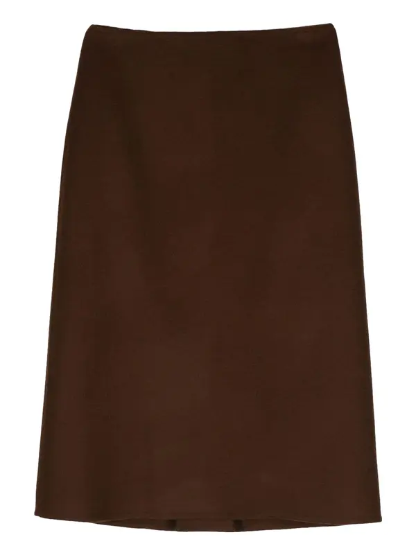 Ermanno Scervino Double Wool Pencil Skirt - Brown