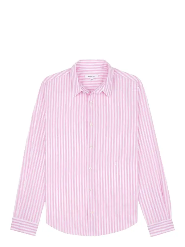 SPORTY & RICH Logo-embroidered Striped Shirt - Pink