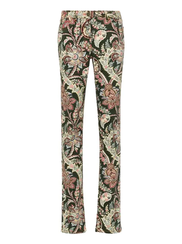 Etro Paisley-print Jeans - Green