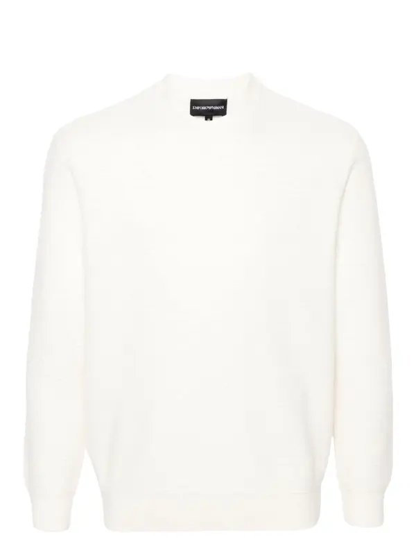 Emporio Armani Crew-neck Virgin Wool Jumper - White