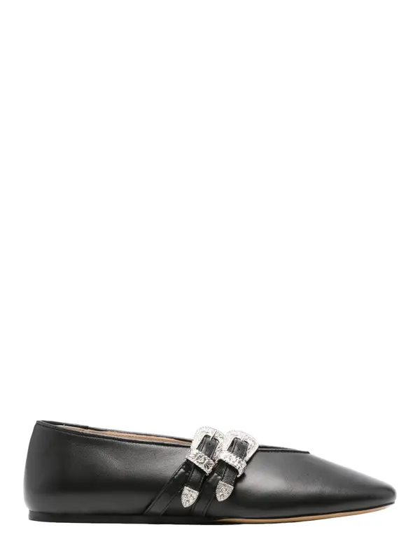 Le Monde Beryl Claudia Leather Ballerinas - Black