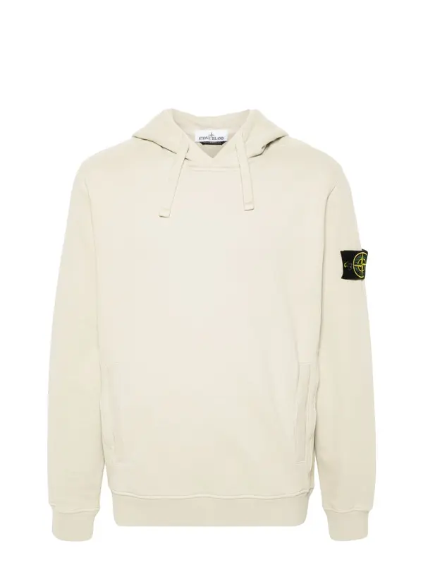Stone Island Compass-badge Cotton Hoodie - Neutrals