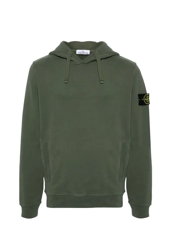 Stone Island Compass-badge Cotton Hoodie - Green