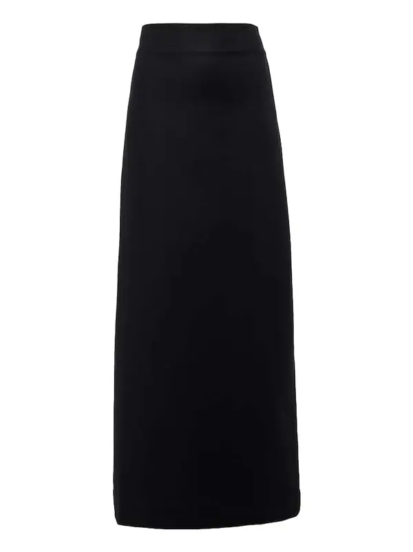 ADRIANA DEGREAS Cotton-blend Maxi Skirt - Black